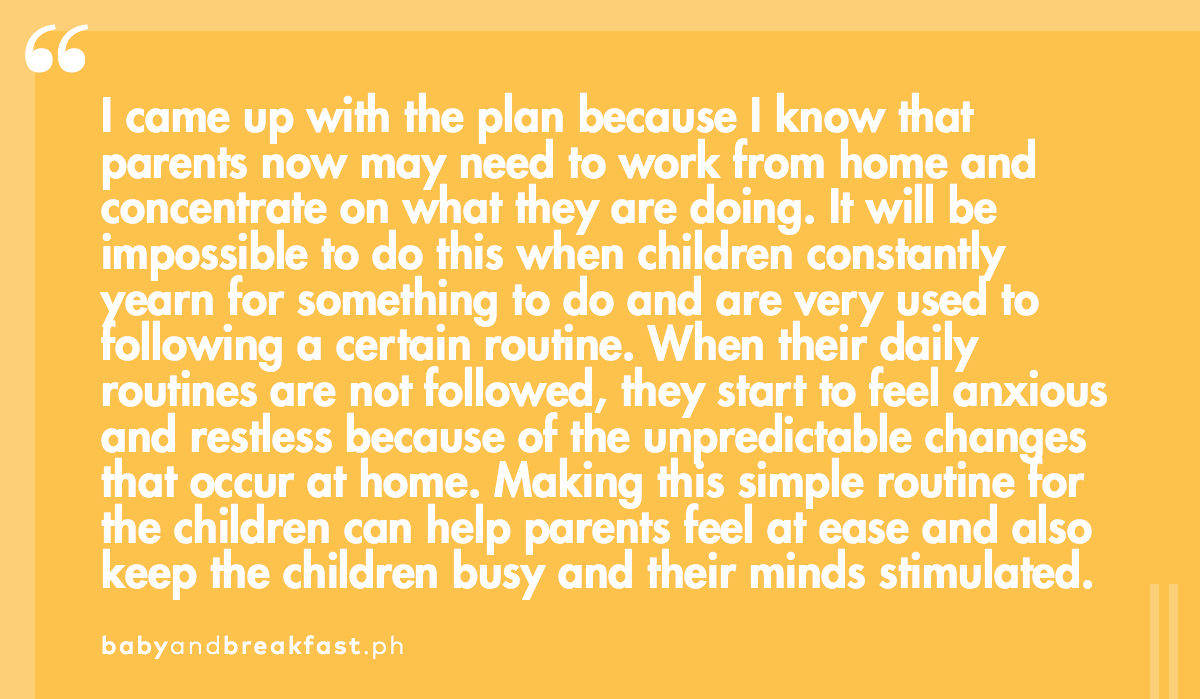 Kids' Daily Quarantine Plan | Philippines Mommy Family Blog
